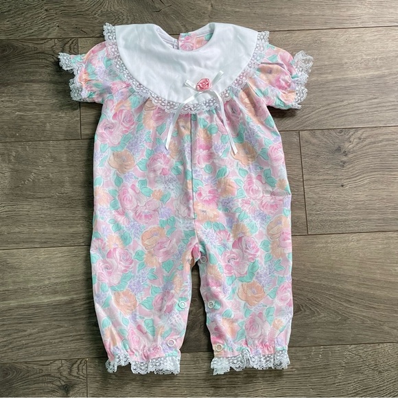 Mayfair | Bottoms | Vintage Mayfair Floral Lace Newborn Baby Girl ...